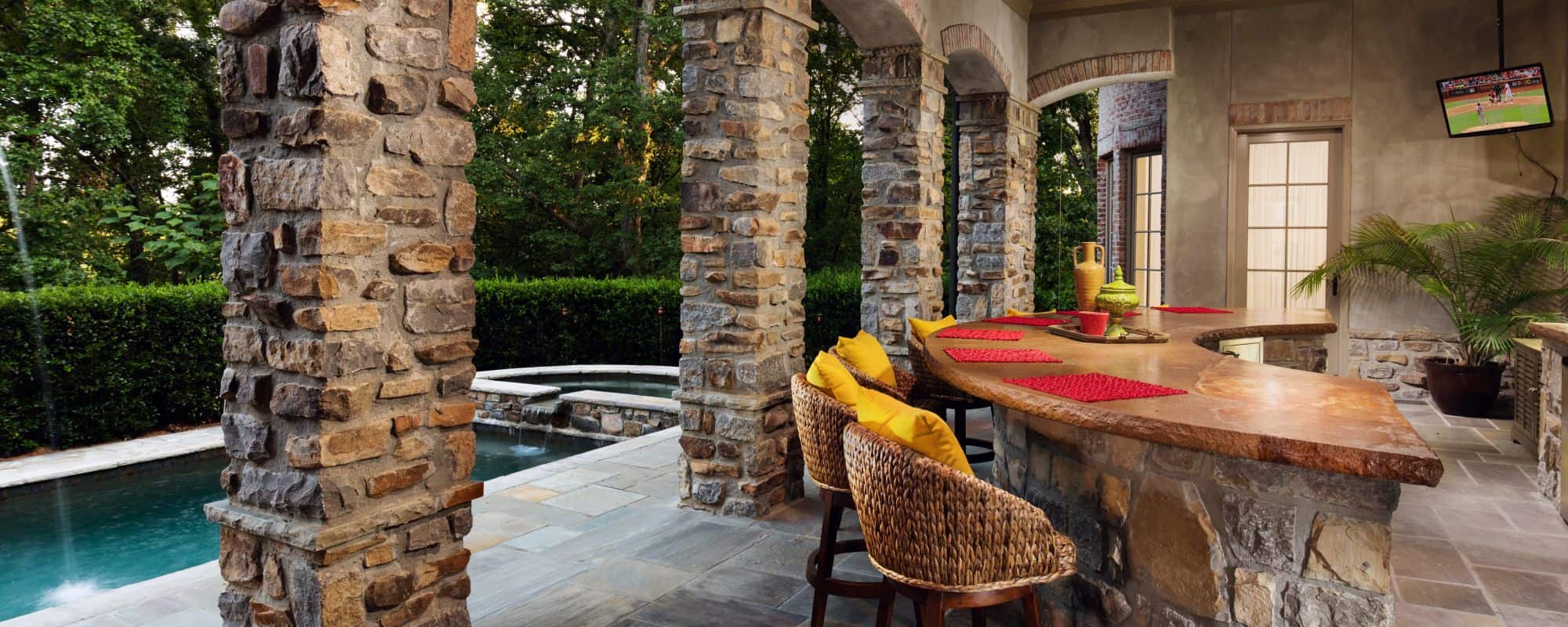 Pergola, Outdoor Kitchen & Bar, Outdoor Fireplace In Marietta